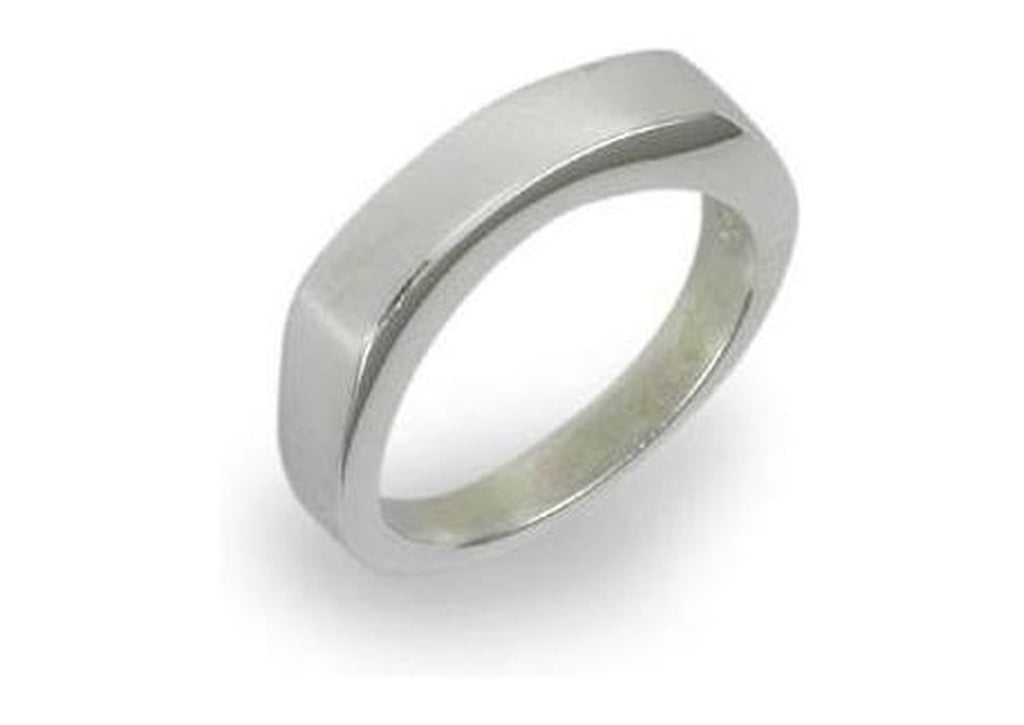 Block Ring with Curve, Sterling Silver – Jens Hansen NZ